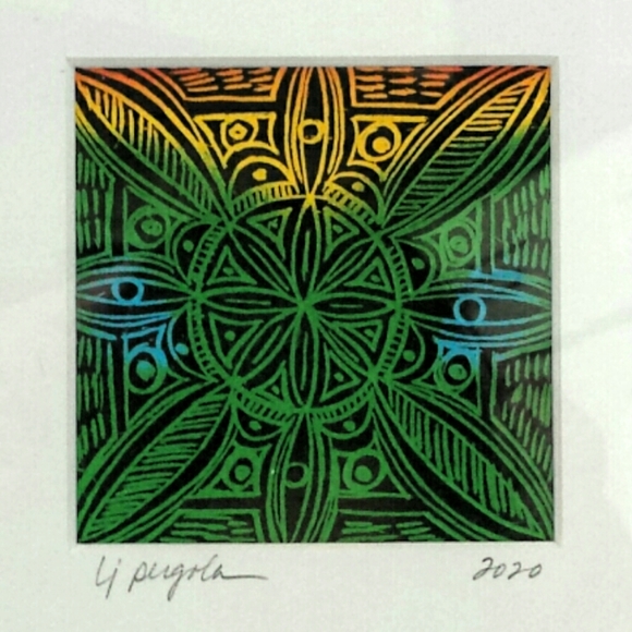 The Artsy Outfitter | Art | Host Pick Abstract Rainbow Flower Framed ...